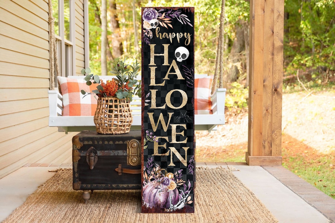 36in Halloween Porch Sign Front Porch Halloween Welcome - Etsy
