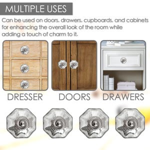Mercury Glass Scallop Cabinet Knobs 6 Pack Knobs for Cabinets and ...