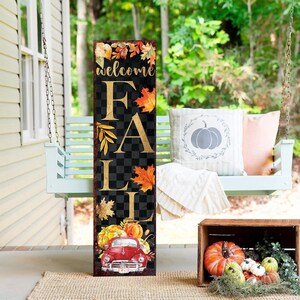 36in Welcome Fall Porch Sign - Front Porch Fall Welcome Sign With ...