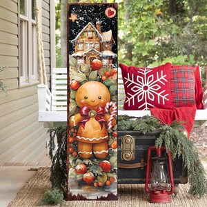 36in Gingerbread Christmas Porch Sign Front Porch Christmas Welcome ...
