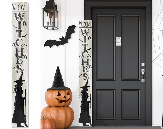 72-inch welcome Witches Wooden Halloween Sign Spellbinding Front Door ...