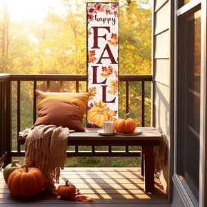 36in Fall Porch Sign Front Porch Fall Welcome Sign With Vintage Autumn ...