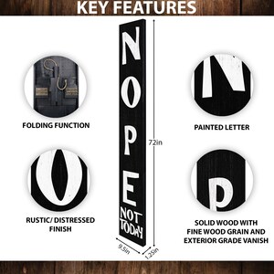 72-inch Wooden "nope, Not Today" Porch Sign for Front Door, Black ...