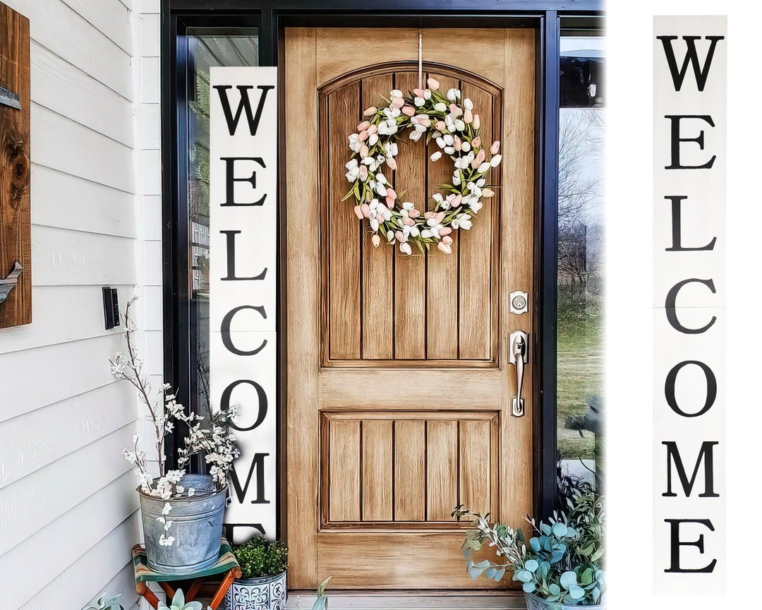Tall Outdoor Welcome Sign for Front Porch Decor, 6ft Welcome Sign ...