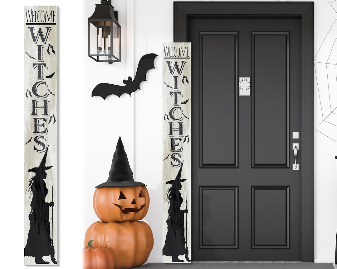 72-inch welcome Witches Wooden Halloween Sign - Etsy