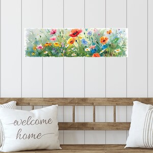 32-in Spring Watercolor Wildflower Wall Sign Perfect for Living Room ...