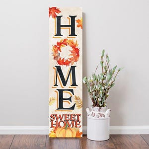36in "home Sweet Home" Fall Porch Sign - Front Door Decor for Autumn ...