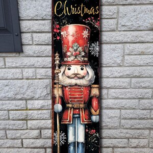 36in Nutcracker Merry Christmas Porch Sign Outdoor Farmhouse Holiday ...
