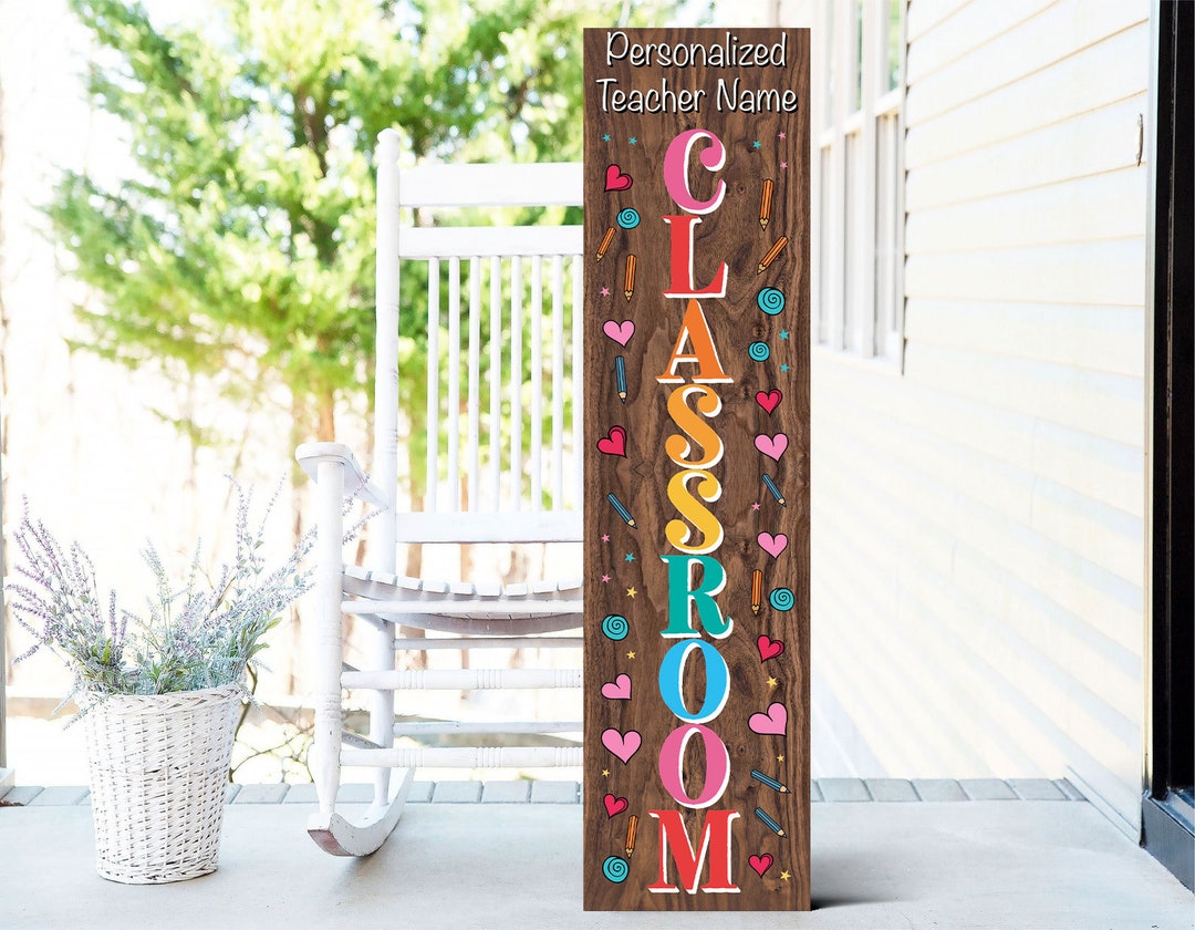 36in Personalized Teacher Name Classroom Door Sign Teacher - Etsy
