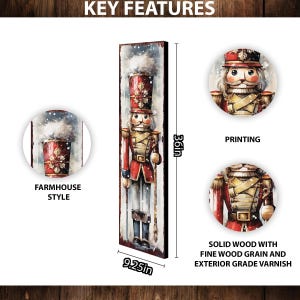 36in Nutcracker Merry Christmas Porch Sign | Welcome Outdoor Decor Gift ...