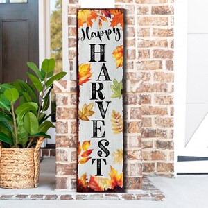 36in Happy Harvest Porch Sign Front Porch Fall Welcome Sign, Vintage ...