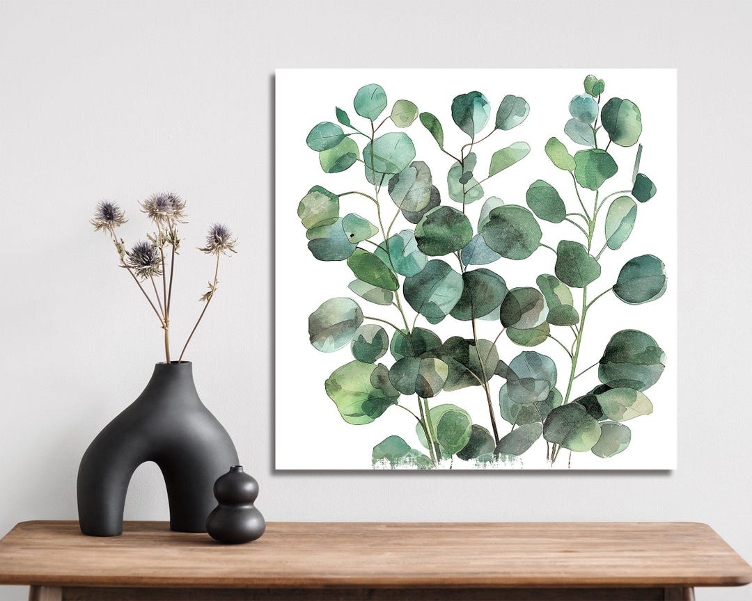 12in Spring Watercolor Eucalyptus Print Wall Decor | Wall Decor, Rustic ...