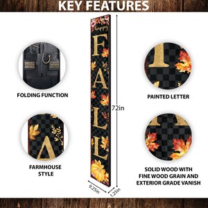 Fall Porch Sign Front Porch Fall Welcome Sign With Vintage Autumn ...