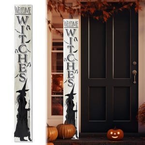72-inch "welcome Witches" Wooden Halloween Sign - Spellbinding Front ...