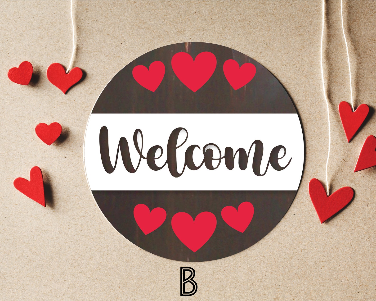 Valentine Welcome Sign Door Hanger Valentines Day Decor - Etsy