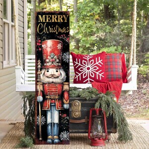 36in Nutcracker Merry Christmas Porch Sign Outdoor Farmhouse Holiday ...