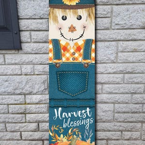 36in Harvest Blessings Scarecrow Outdoor Porch Sign Fall Porch Leaner ...