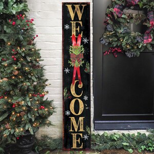 48in Welcome Snowflake With Skis Christmas Porch Sign - Front Porch ...