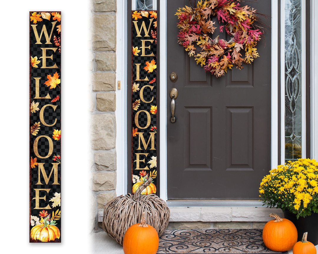 72in Fall Welcome Porch Sign Foldable Front Porch Fall Welcome Sign ...