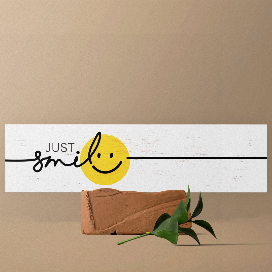 36in just Smile Cartoon Wooden Sign Wall Decor, Happy World Smile Day ...