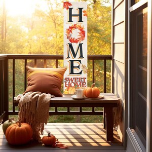 36in "home Sweet Home" Fall Porch Sign - Front Door Decor for Autumn ...