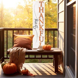36-inch "so Very Thankful" Thanksgiving Porch Sign - Wooden Decor ...