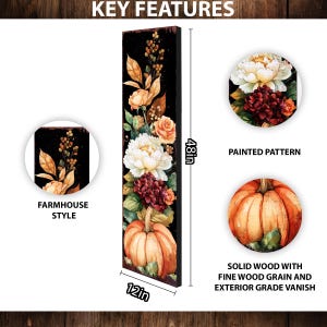 48in Fall Porch Sign - Front Porch Fall Plaque With Autumn Decoration ...