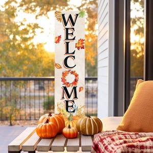 36-inch welcome Fall Porch Sign Wooden Decor Front Door Display for ...