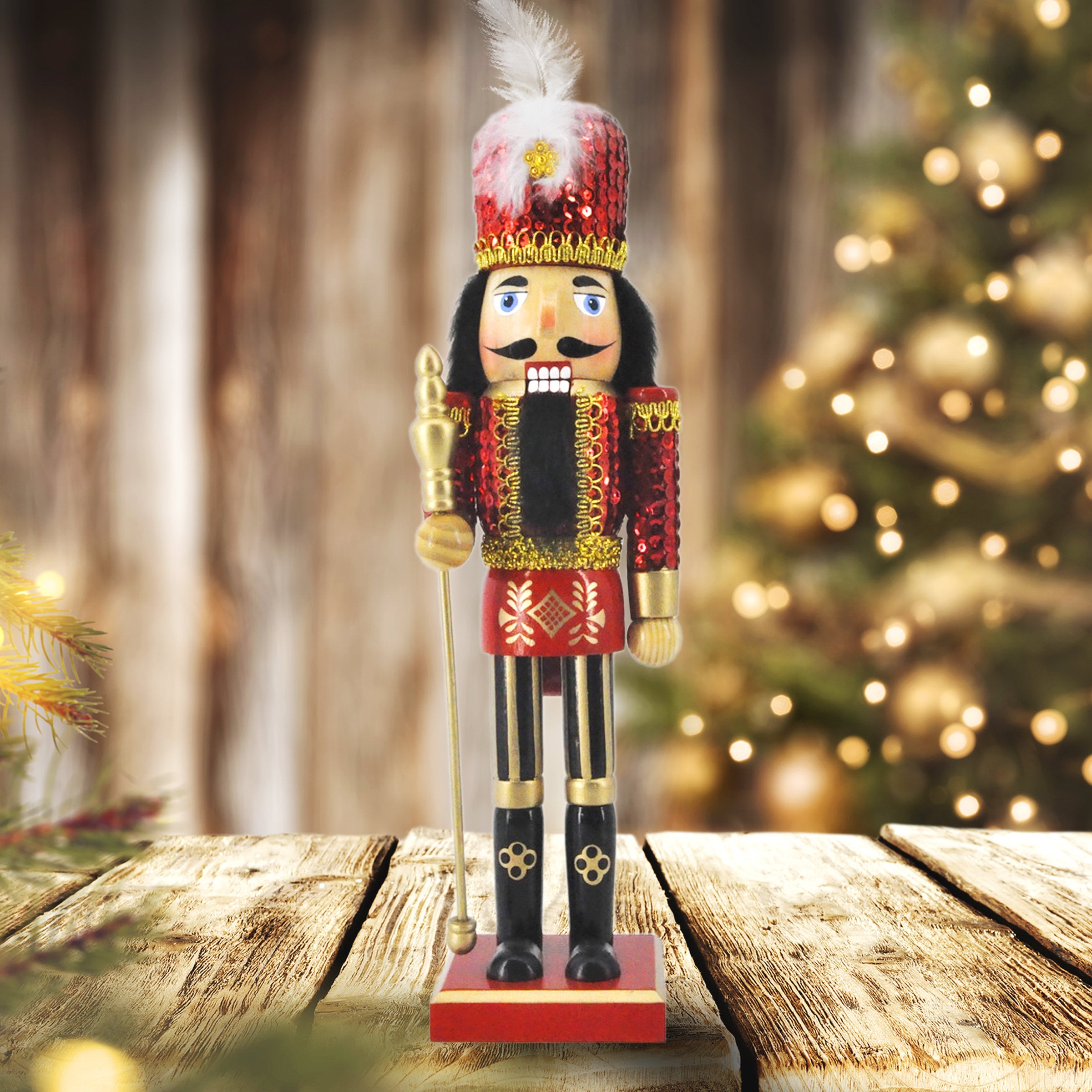 14IN Red Gold Sequin Soldier Nutcracker Festive Nutcracker - Etsy