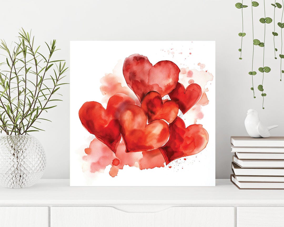 12in Square Valentine's Day Art, Valentine's Day Wall Art, Vintage ...