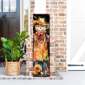 Fall Scarecrow Porch Sign - Front Porch Fall Plaque With Harvest ...