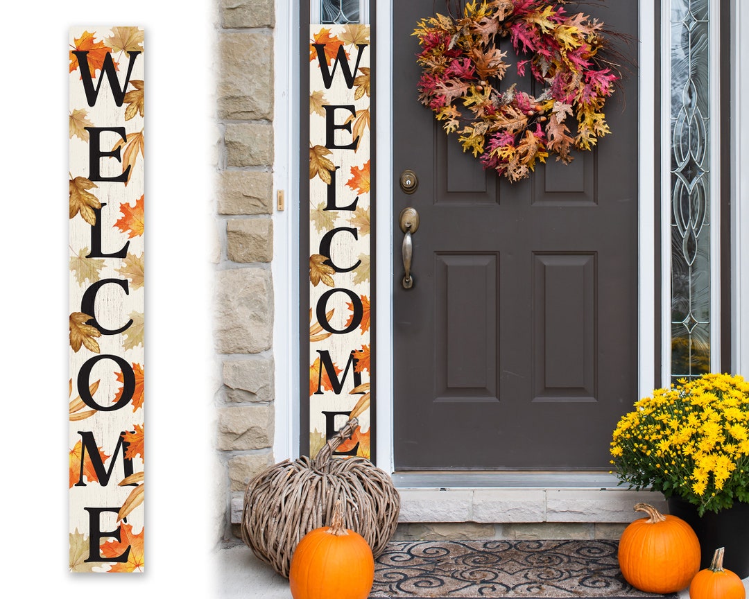 72in Welcome Fall Porch Sign Front Porch Autumn Welcome - Etsy
