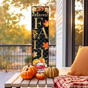36in Welcome Fall Porch Sign - Front Porch Fall Welcome Sign With ...