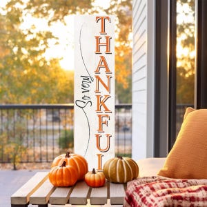 36-inch "so Very Thankful" Thanksgiving Porch Sign - Wooden Decor ...