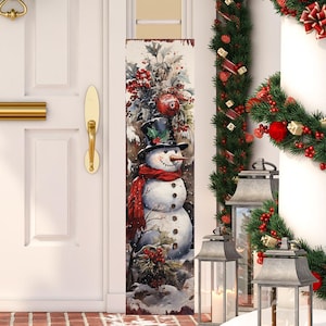 Christmas Snowman Porch Sign | Front Porch Welcome Sign | Vintage ...