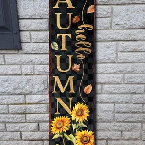 36in Hello Autumn Porch Sign - Front Porch Fall Welcome Sign With ...