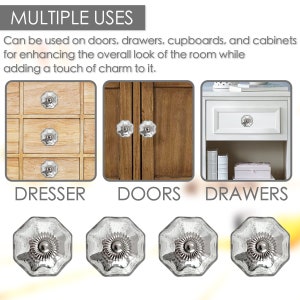 Mercury Glass Scallop Cabinet Knobs 6 Pack Knobs for Cabinets - Etsy