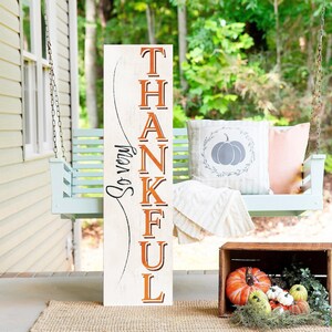 36-inch "so Very Thankful" Thanksgiving Porch Sign - Wooden Decor ...