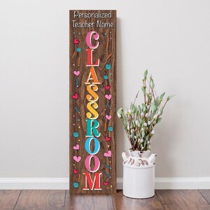 36in Personalized Teacher Name Classroom Door Sign - Teacher Gifts ...