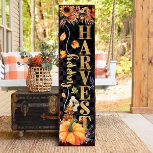 36in Fall Porch Sign - Front Porch Fall Welcome Sign With Vintage ...
