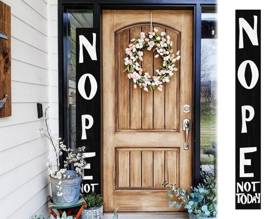 72-inch Wooden "nope, Not Today" Porch Sign for Front Door, Black ...