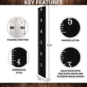 6ft Growth Chart Ruler Playroom Decor, Wall Ruler, Wood Growth Chart ...