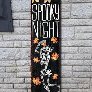 36in Spooky Night Halloween Porch Sign - Front Porch Halloween Welcome ...