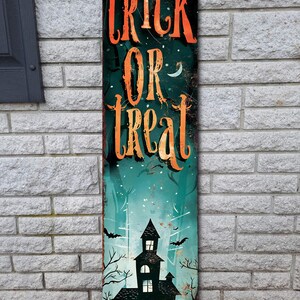 36in Trick or Treat Porch Sign Front Porch Halloween Welcome Sign ...