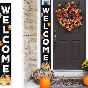 72in Fall Welcome Sign for Front Door Porch Decor - Wood Folding Giant ...