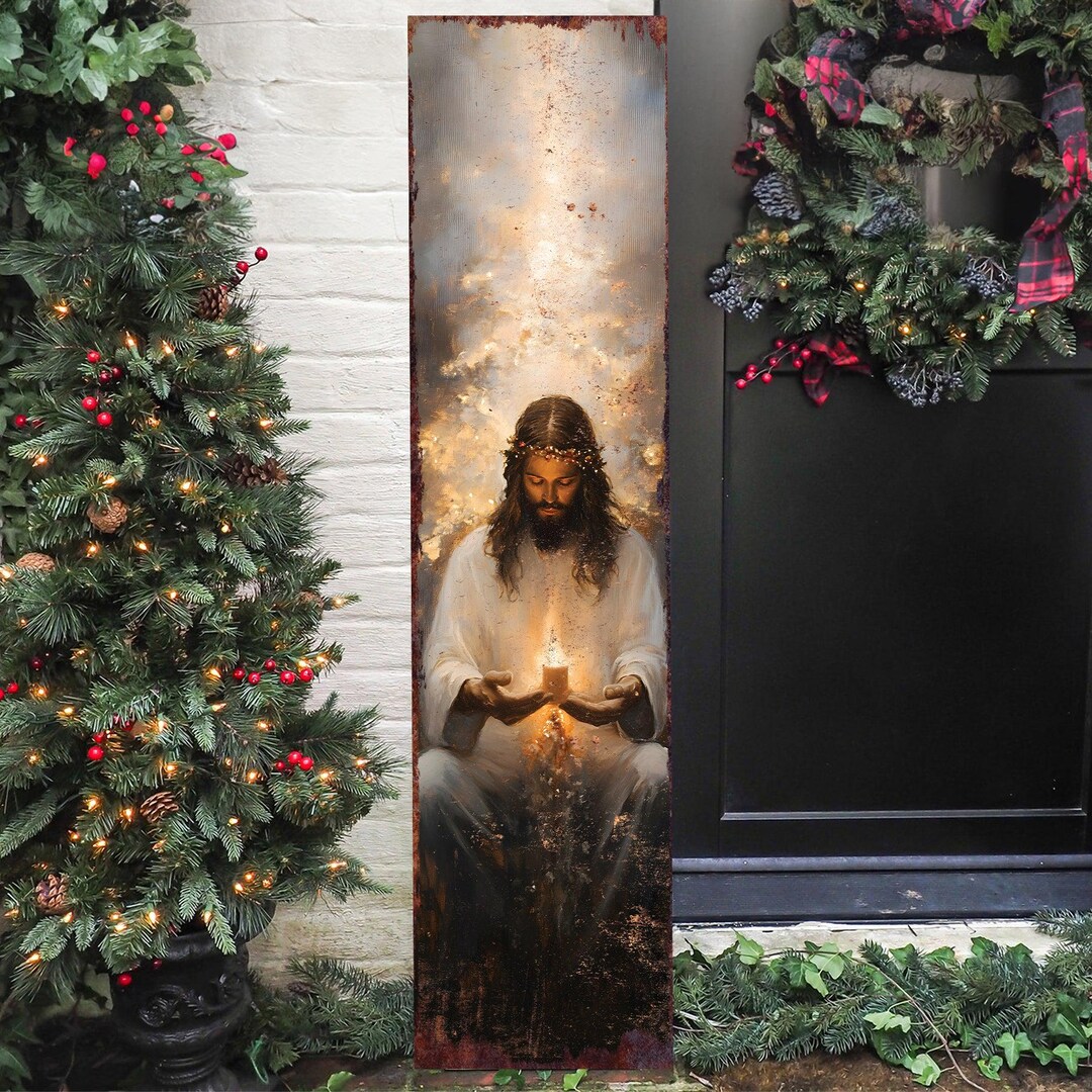Jesus Christ Religious Porch Sign | Front Porch Plaque | Holiday ...