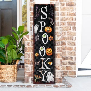 36in Spooky Halloween Porch Sign Front Porch Halloween Welcome Sign ...