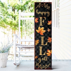 36in Happy Fall Y'all Porch Sign Front Porch Fall - Etsy