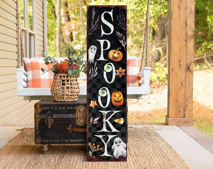 36in Spooky Halloween Porch Sign Front Porch Halloween Welcome Sign ...