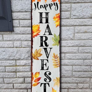 36in Happy Harvest Porch Sign Front Porch Fall Welcome Sign, Vintage ...